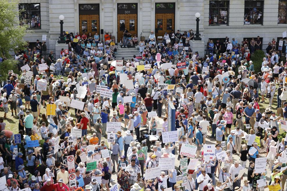 Anti-Trump protest in Greensboro draws at a thousand people