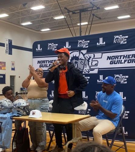 Aaryn Tate of Northeast Guilford a Campbell football commit