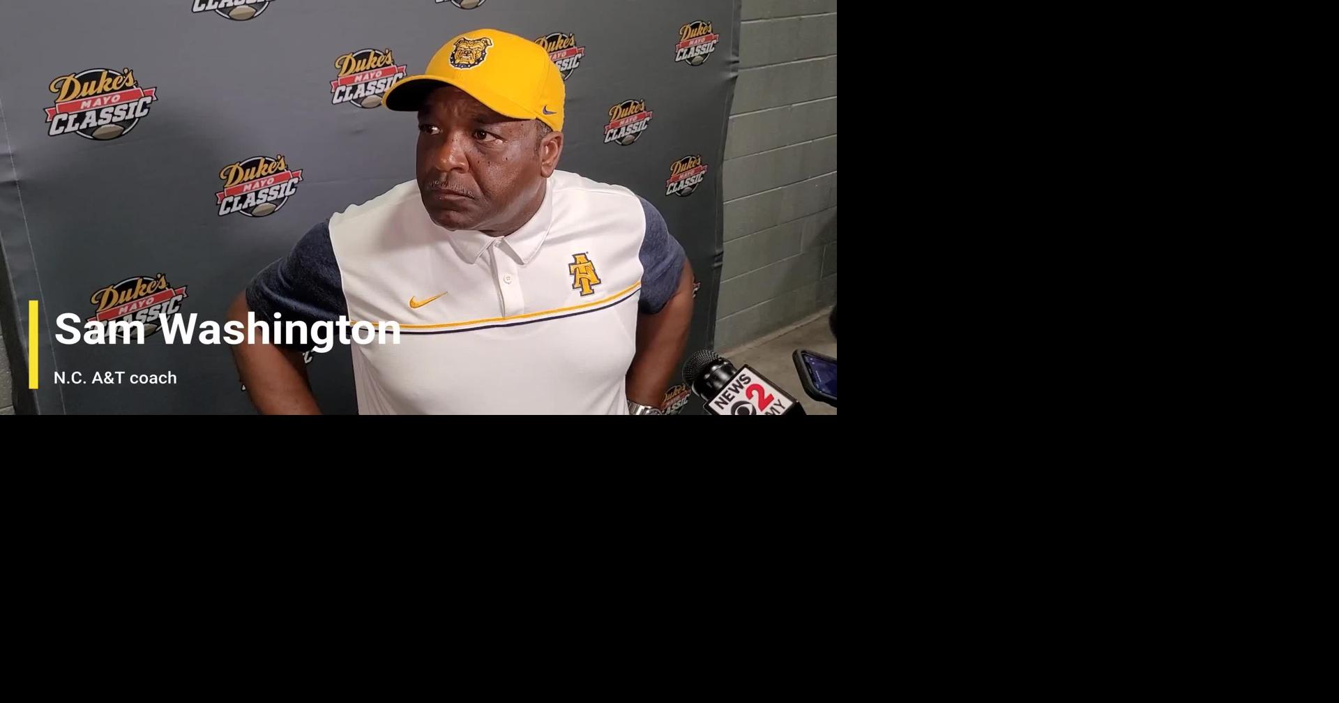 N.C. A&T coach Sam Washington discusses his team's loss to N.C. Central