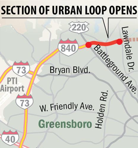 New section of the Greensboro Urban Loop opens. It's expected to reduce ...