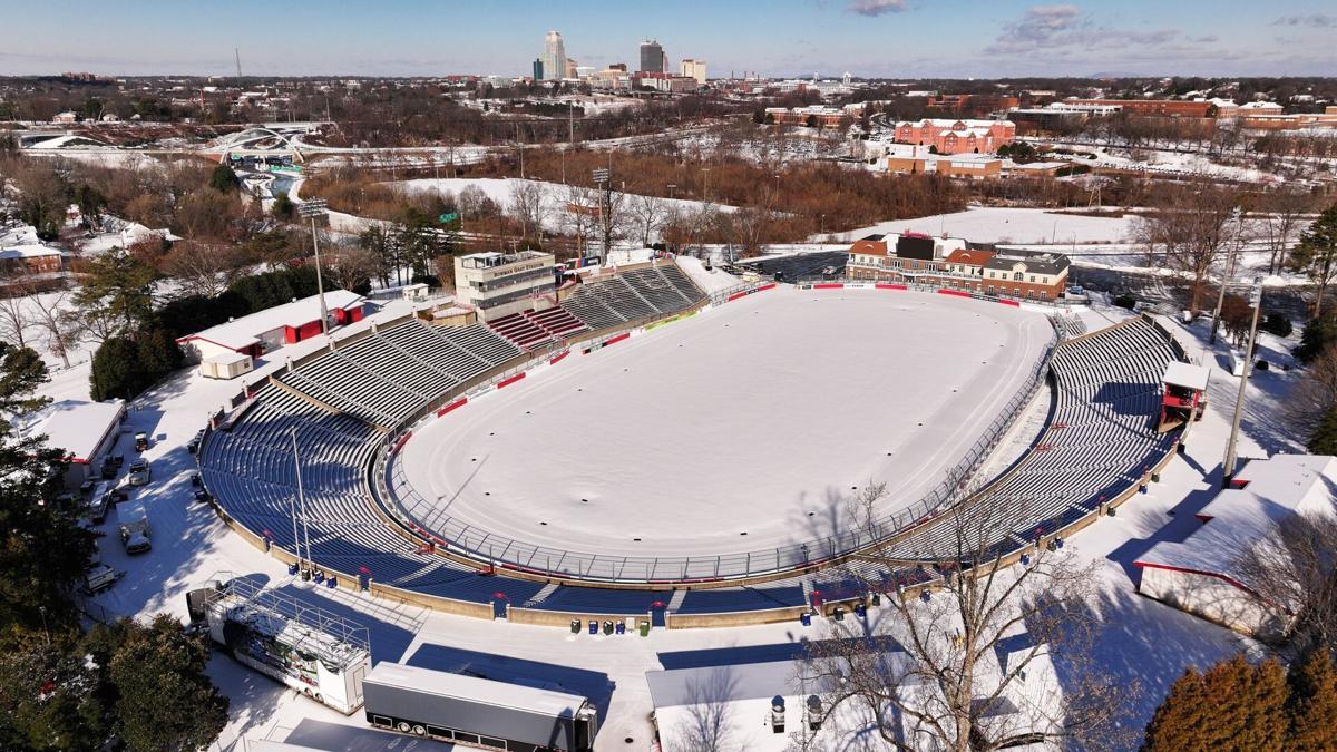Video, photos of Bowman Gray Stadium, NASCAR Clash site covered in snow