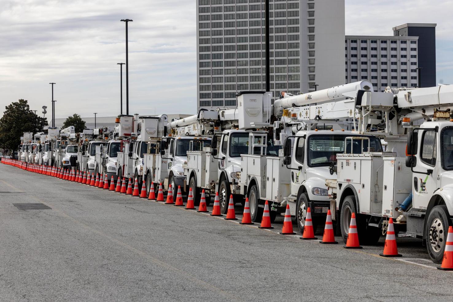 400 trucks arrive in Greensboro for Duke Energy storm prep