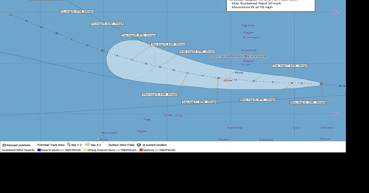 8 a.m. update: Storm slows as it approaches Guam, expect 3-7 inches of ...
