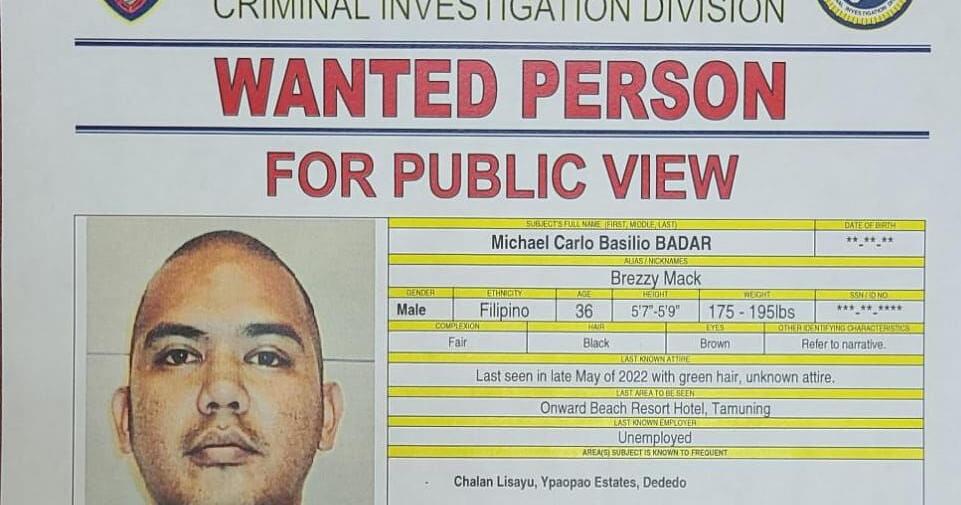 Wanted: Michael Carlo Basilio Badar — GPD asks for public's assistance to locate man wanted for ...