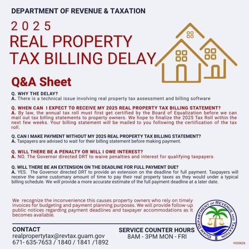 Delays in Guam property tax bills prompt late fee waiver; senator hits ...
