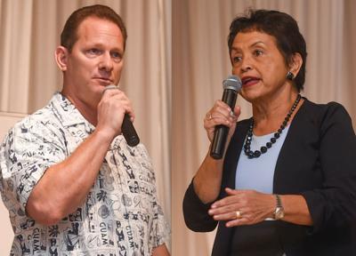 Lt. Gov. Ray Tenorio, Bank of Guam President Lou Leon Guerrero square ...