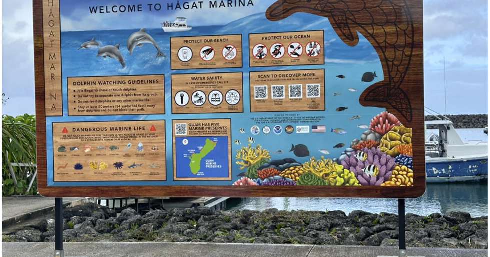 Bureau of Statistics and Plans unveils 5th coastal sign at Hågat Marina ...