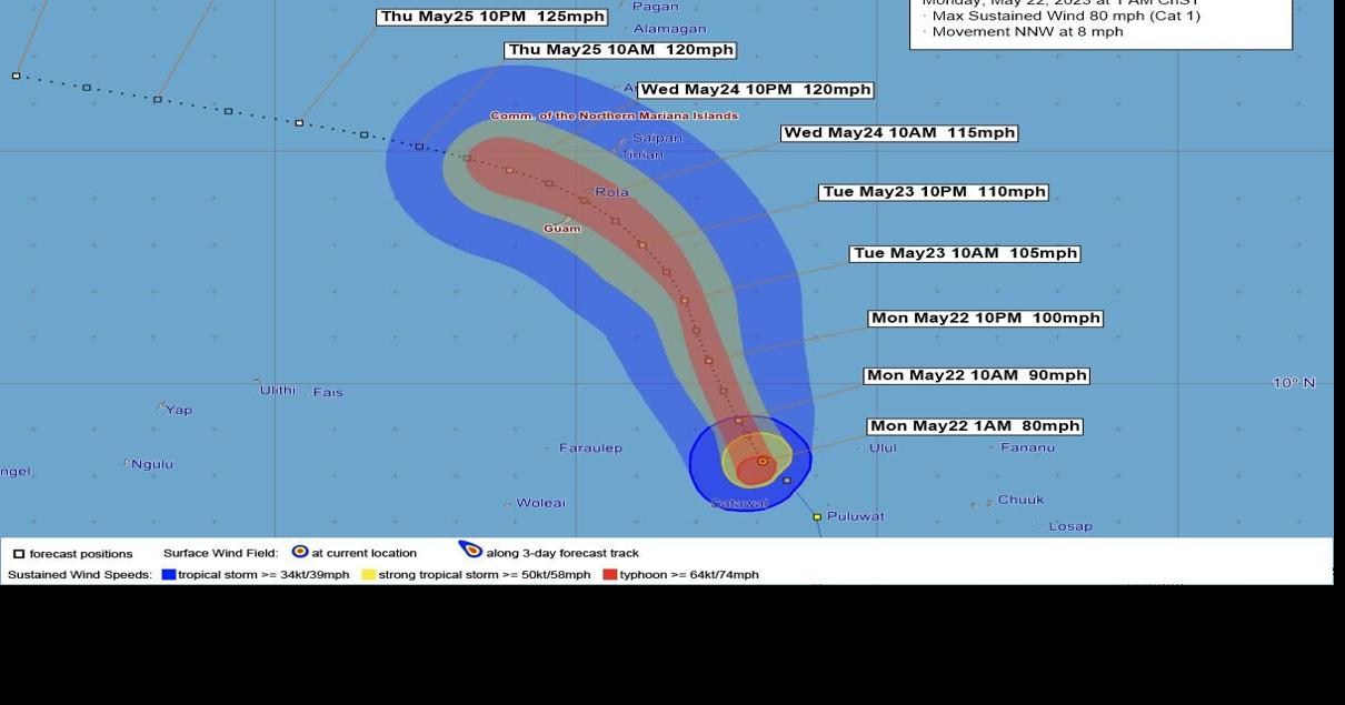 Typhoon Mawar continues to track toward Marianas | News | guampdn.com
