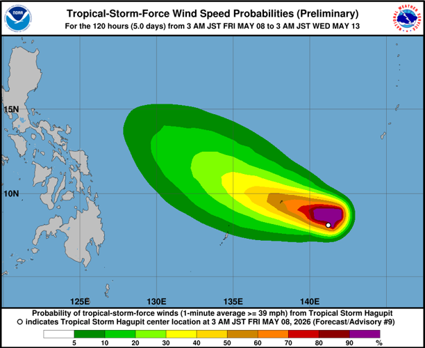 Tropical Storm Hagupit to pass Yap Friday night | News | guampdn.com