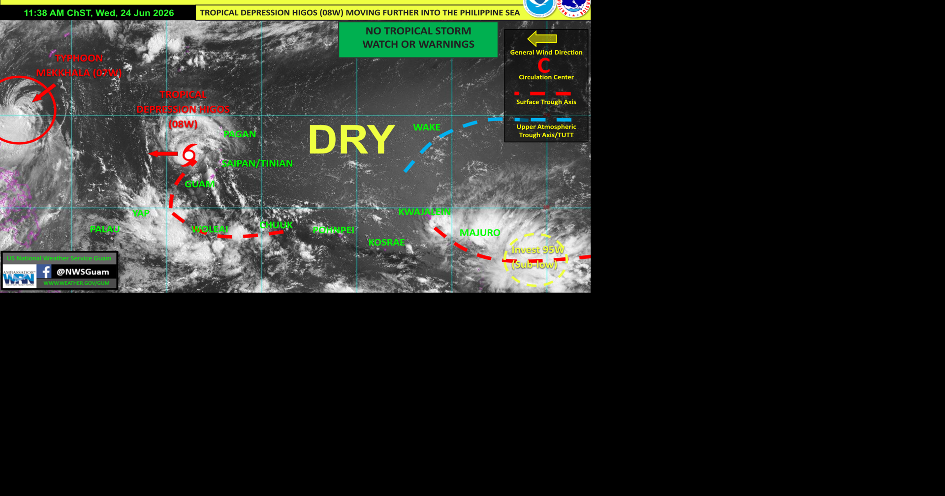 Tropical Depression Higos departs Marianas, forecasters tracking Invest ...