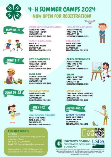 UOG's 4-H summer camps with new activities for kids 6 to 18 now open ...