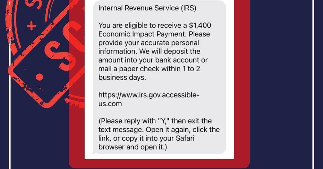 $1,400 in EIP? It's an IRS text scam circulating on Guam | News ... $1,400 in EIP? It's an IRS text scam circulating on Guam | News ...