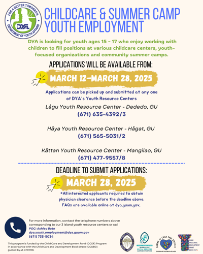 Are you 15-17 years old? DYA opens summer youth jobs for day care ...
