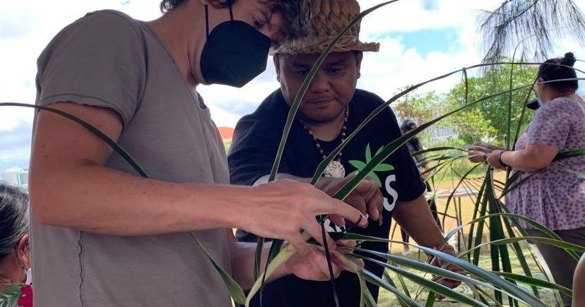 Residents take part in traditional leaf weaving workshops for Mes ...