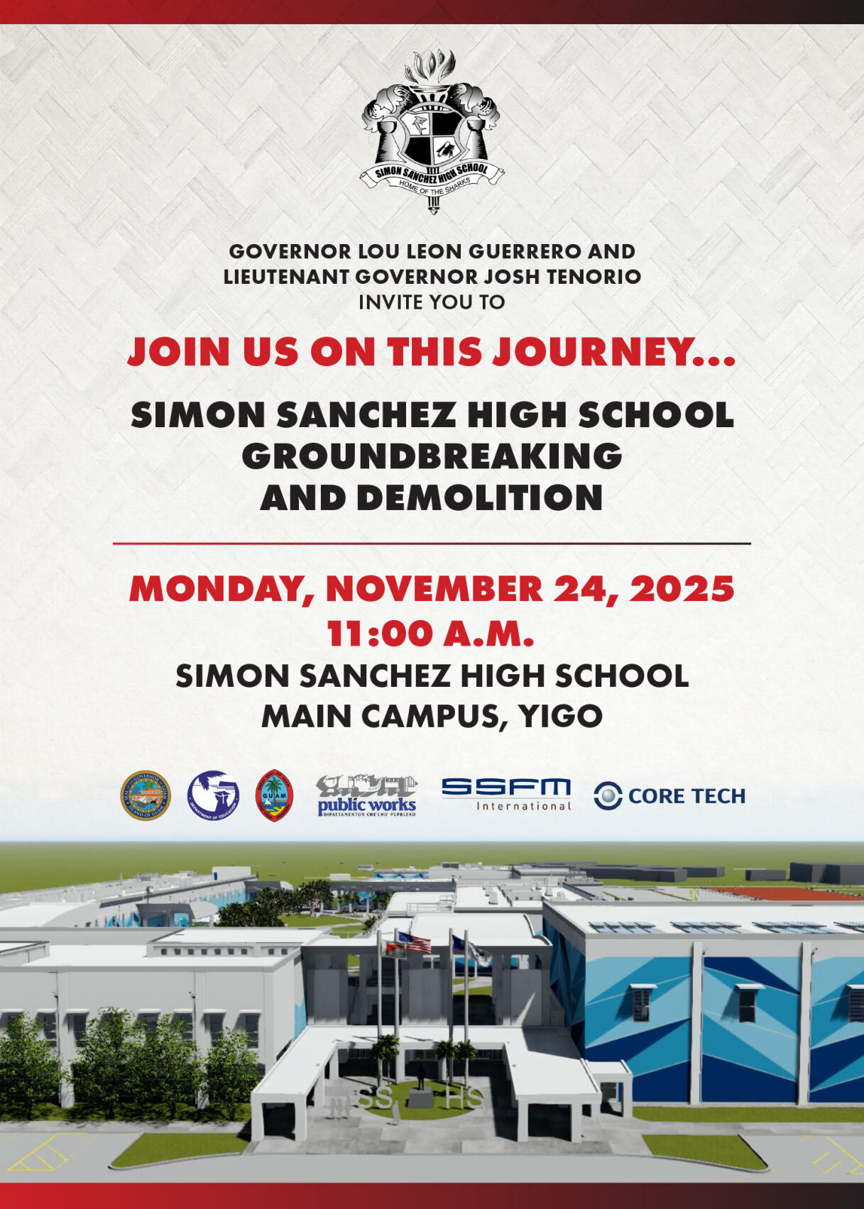 New Simon Sanchez High School groundbreaking on Nov. 24, with Core Tech ...
