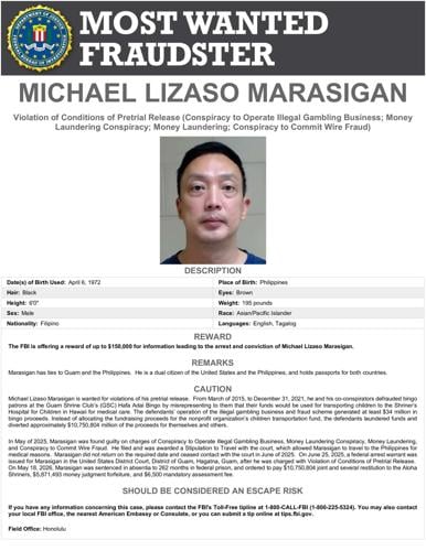 Michael Marasigan, convicted in $34M bingo fraud case, on FBI's new ...