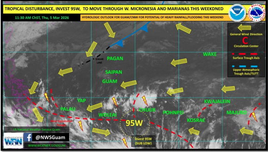 NWS: Brace for heavy rainfall, breezy winds as tropical disturbance ...