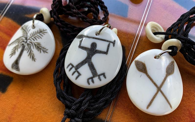 Cultural shell and coral jewelry created by a trio of CHamoru carvers ...