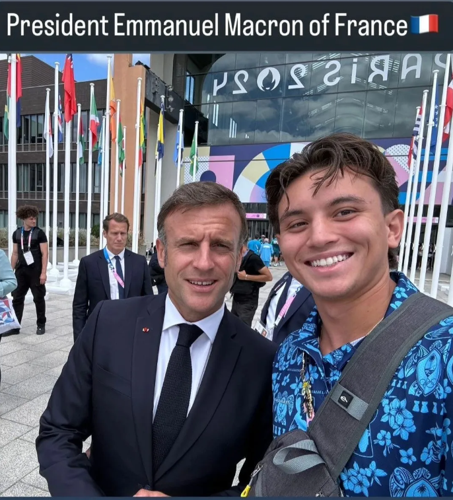 Guam sprinter Joseph Green gets to take selfie with French president ...