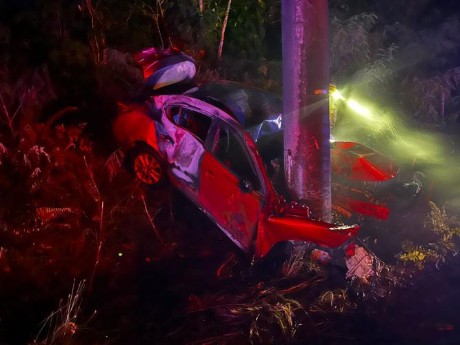 Vehicle catches fire after pole collision, CPR performed on driver ...
