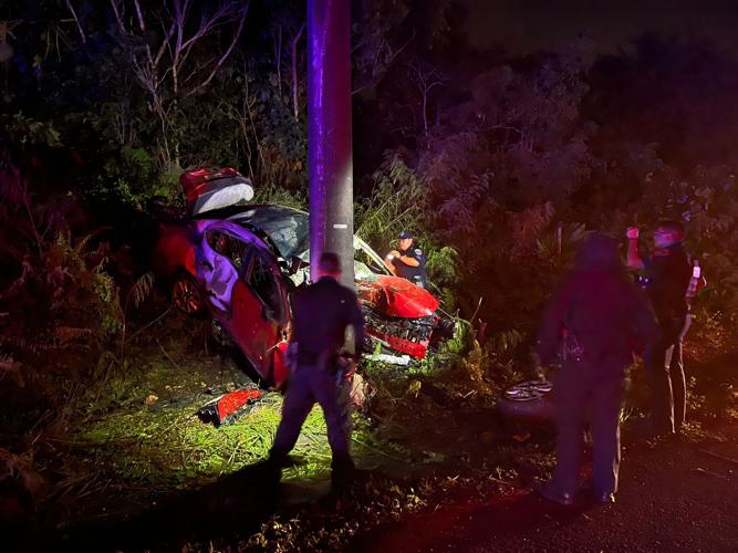 Vehicle catches fire after pole collision, CPR performed on driver ...
