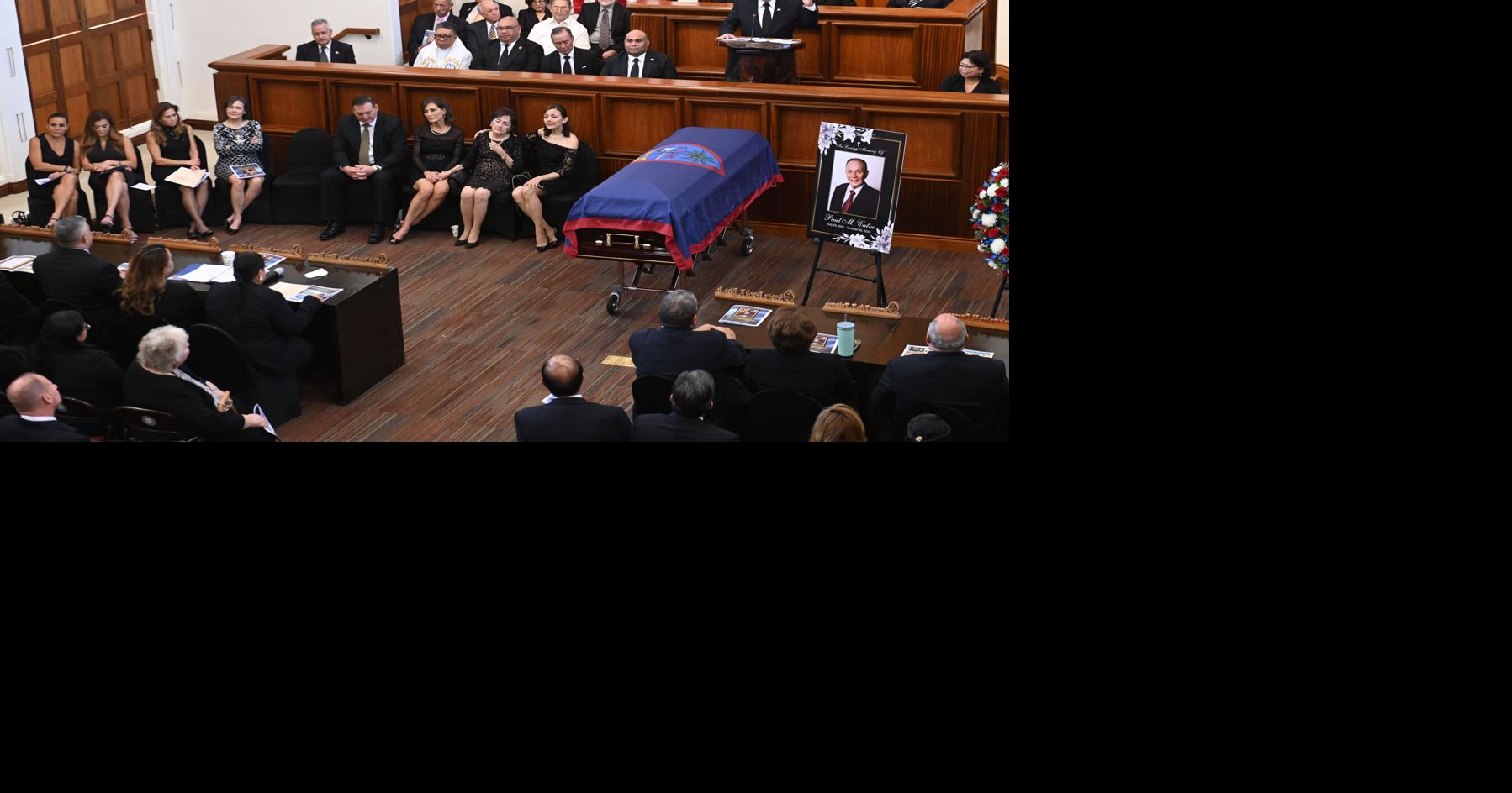 Former Gov. Paul M. Calvo's son honors his father at state funeral ...