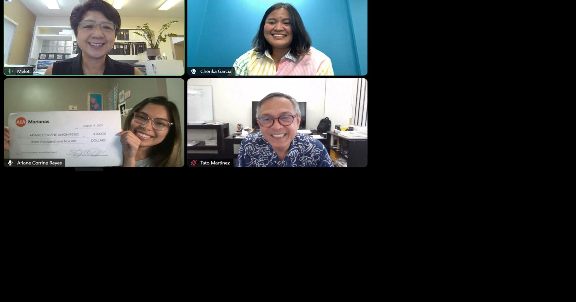 AIA Marianas awards a $3,000 scholarship to Ariane Corrine Reyes ...