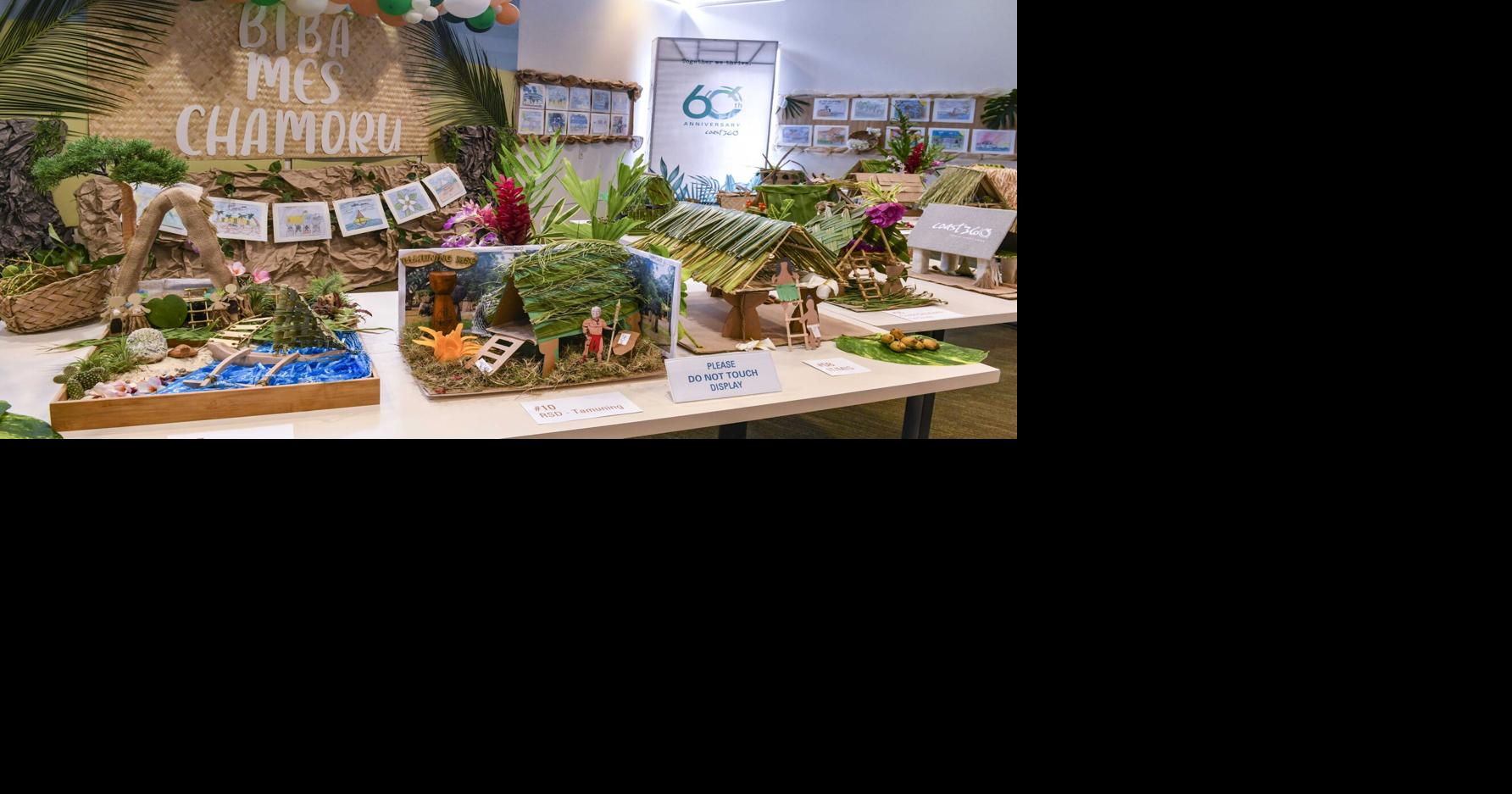Students' artwork and CHamoru huts on display at Coast360 | News ...