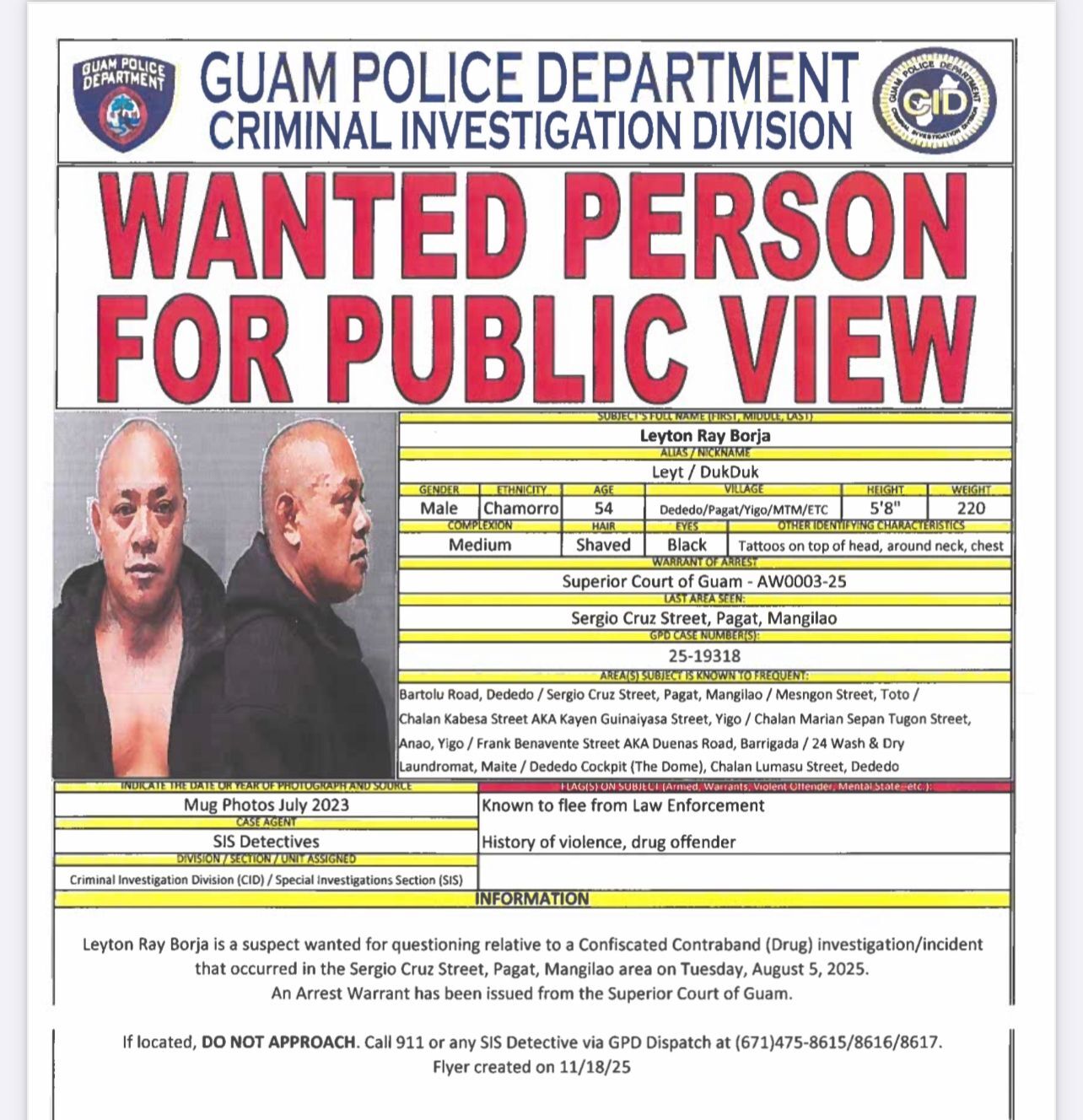 Have you seen this man? Leyton Ray Borja is wanted for questioning in ...