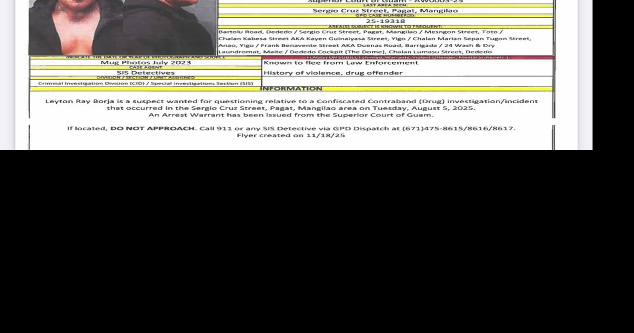 Have you seen this man? Leyton Ray Borja is wanted for questioning in ...