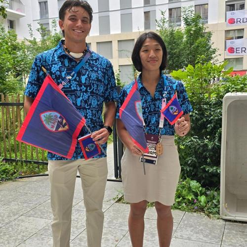 Guam flag flies high at the 2024 Paris Olympics opening ceremony ...