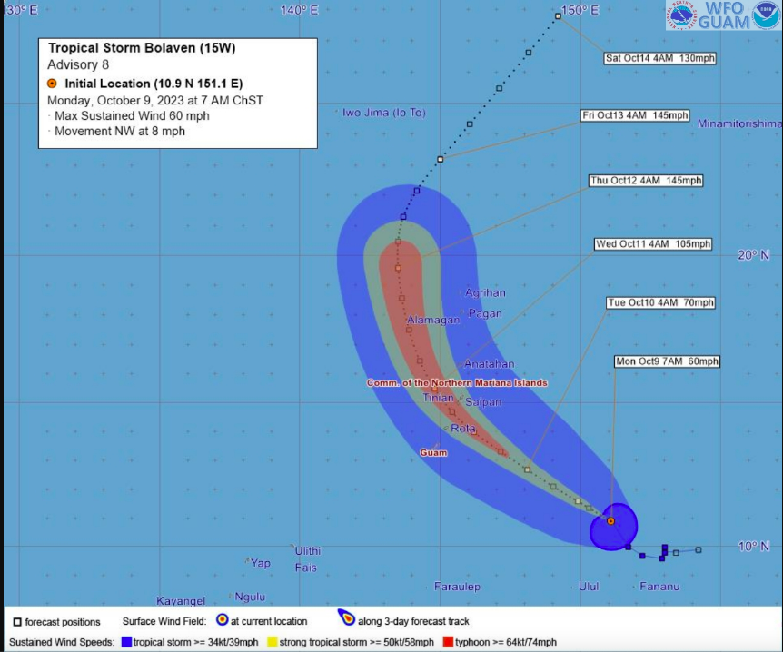 UPDATED: Tropical storm warning on Guam; Bolaven could pass between ...