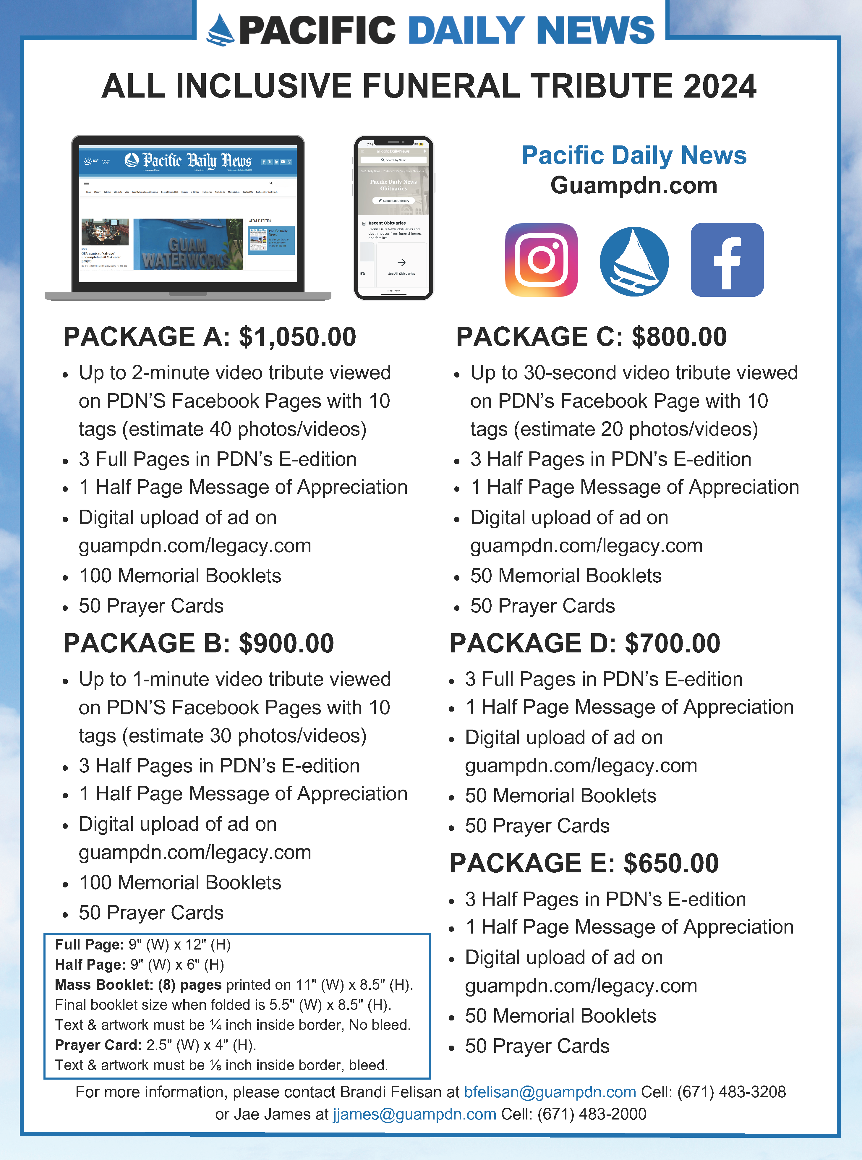 Funeral Rate Card | Site | guampdn.com