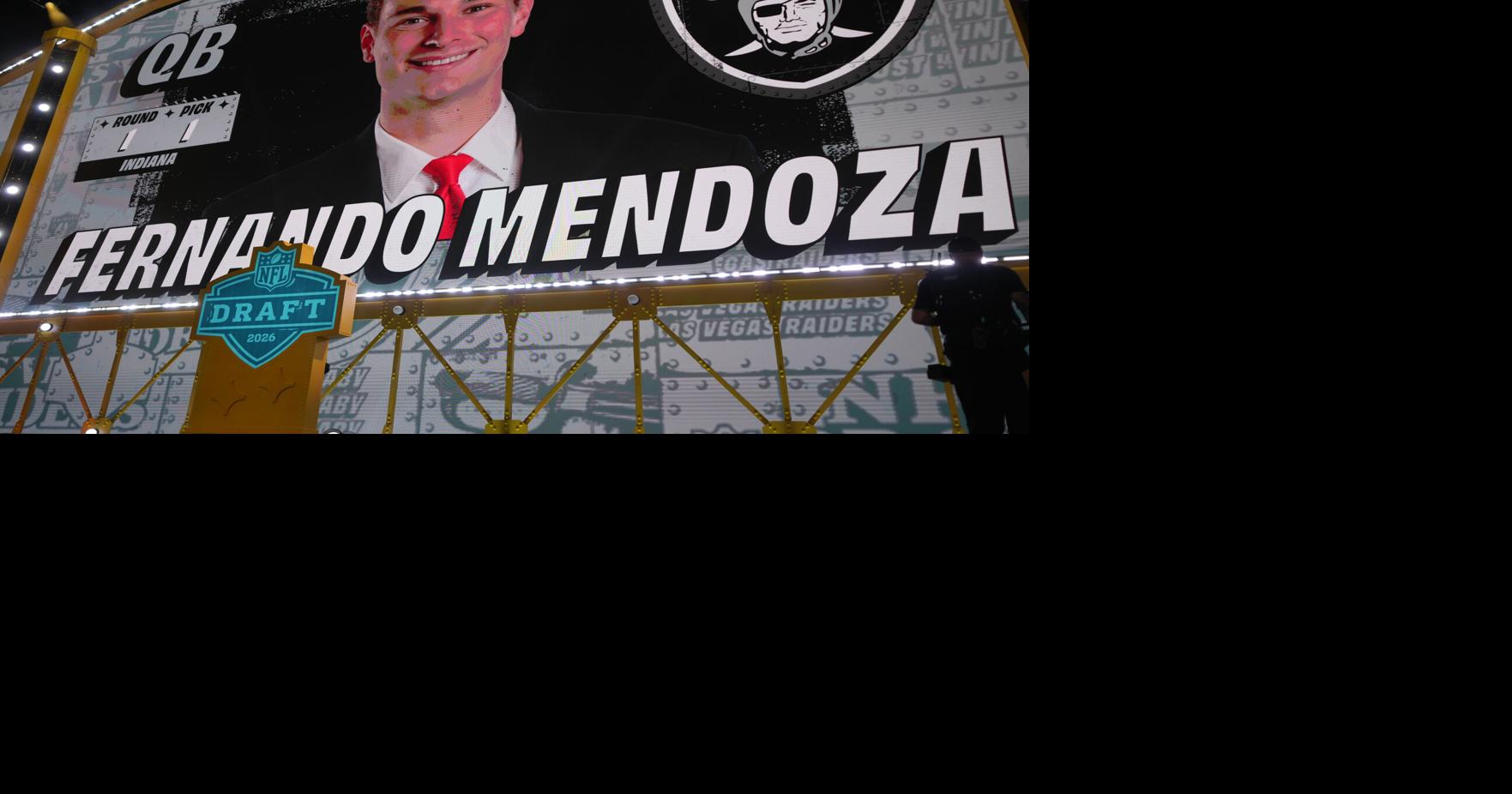 Raiders select quarterback Fernando Mendoza with the first pick in the ...