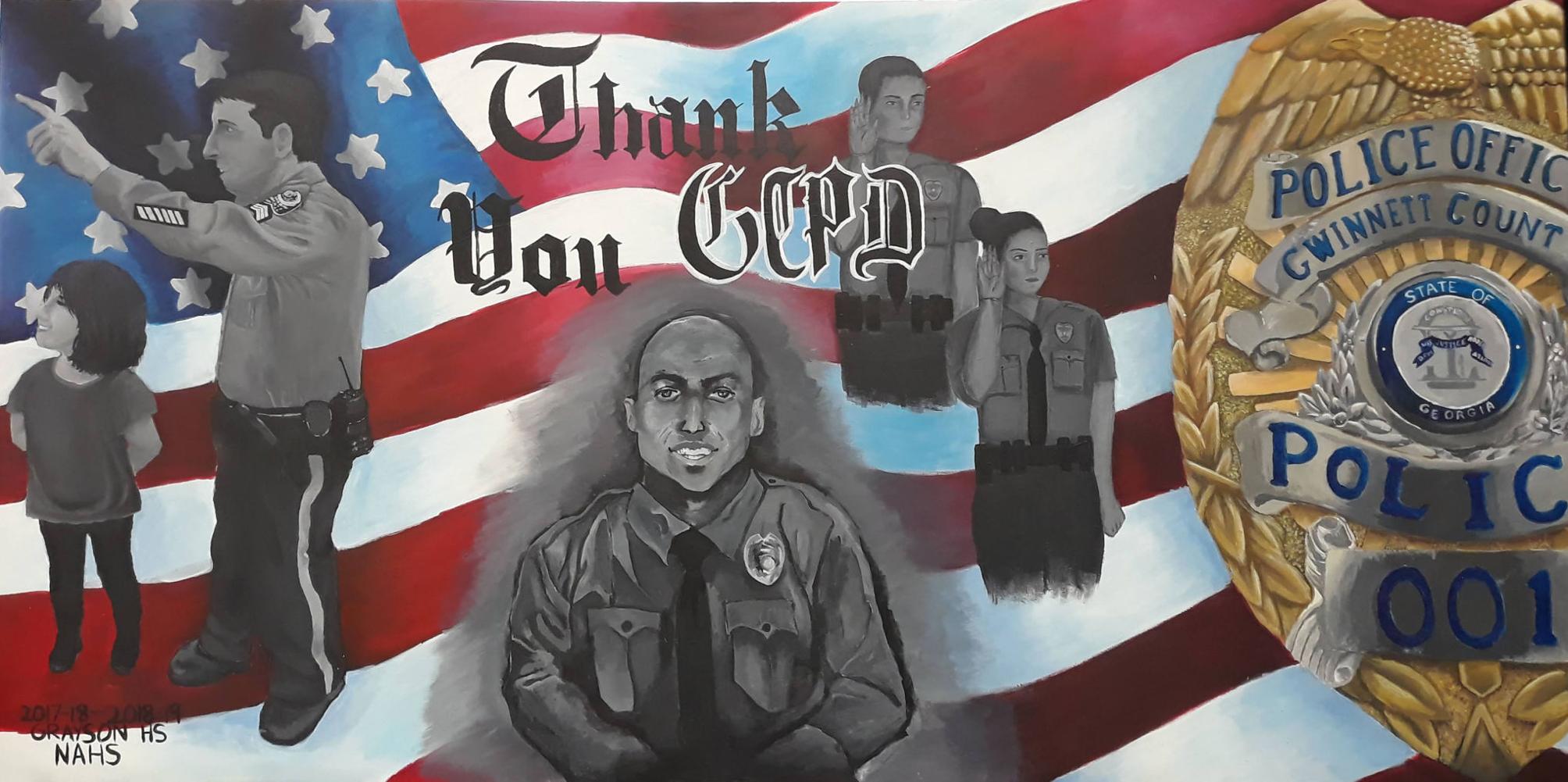 GOOD NEWS FROM SCHOOLS: Grayson High art students finish police mural ...