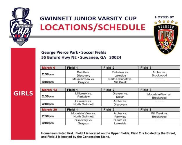 Gwinnett Junior Varsity Cup, hosted by Atlanta Fire United soccer club ...