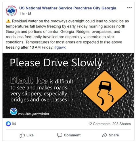 black ice warnings