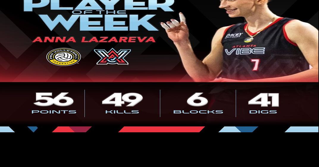 Atlanta Vibe's Anna Lazareva Named Pro Volleyball Federation Player of ...