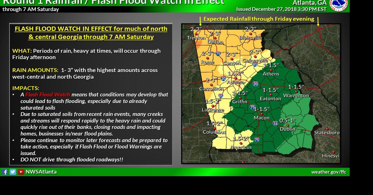 Northern, central Georgia will be under flash flood watch through ...