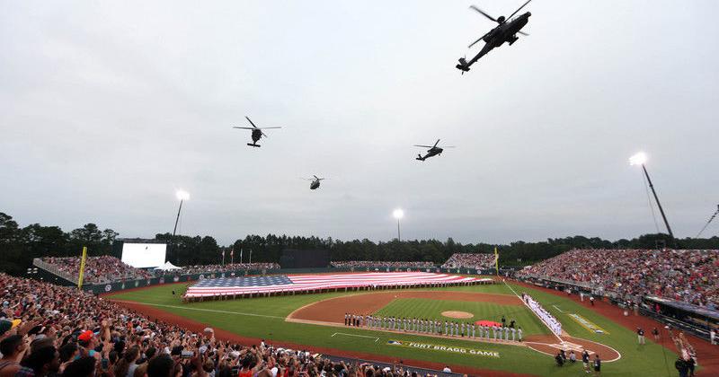 Atlanta Braves play MLB game at Fort Bragg military base | Slideshows ...