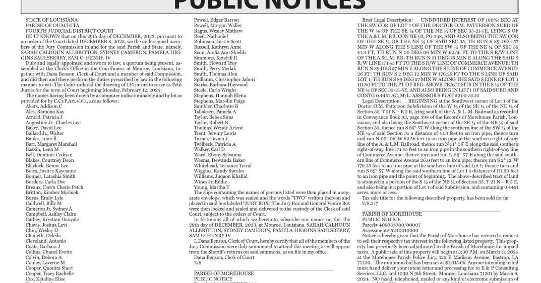 Feb. 8, 2024 Public Notices, click to download pages | Public Notices ...