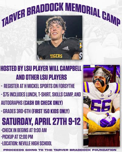 LSU's Campbell honors Braddock with local football camp | Sports ...