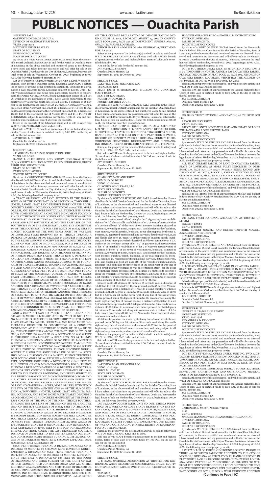 Oct. 12, 2023 Public Notices, click to download pages | Public Notices ...