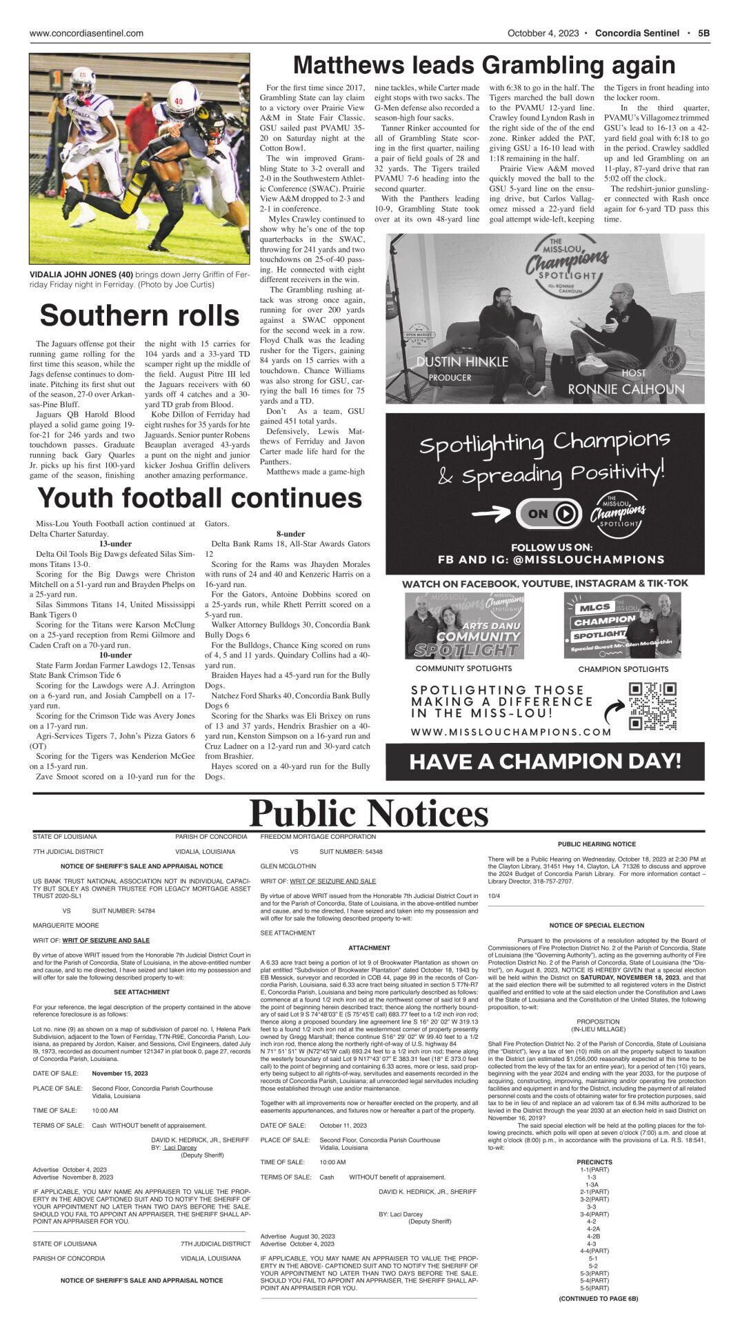 Public Notices - October 4, 2023 | The Concordia Sentinel | hannapub.com