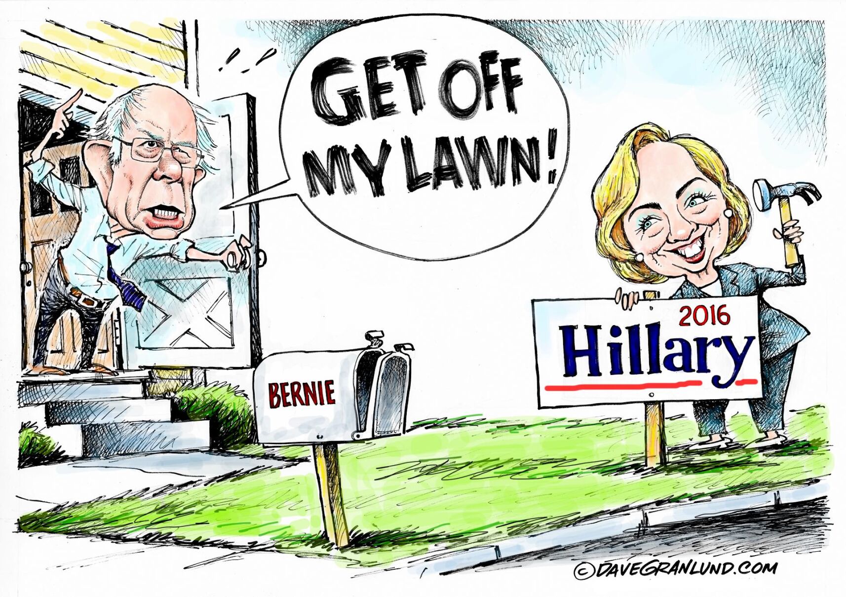 Granlund cartoon: Bernie and Hillary turf war | Article | hannibal.net