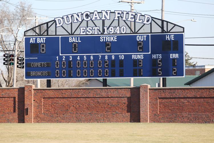 Duncan Field scoreboard receives upgrade, moves outside brick wall ...