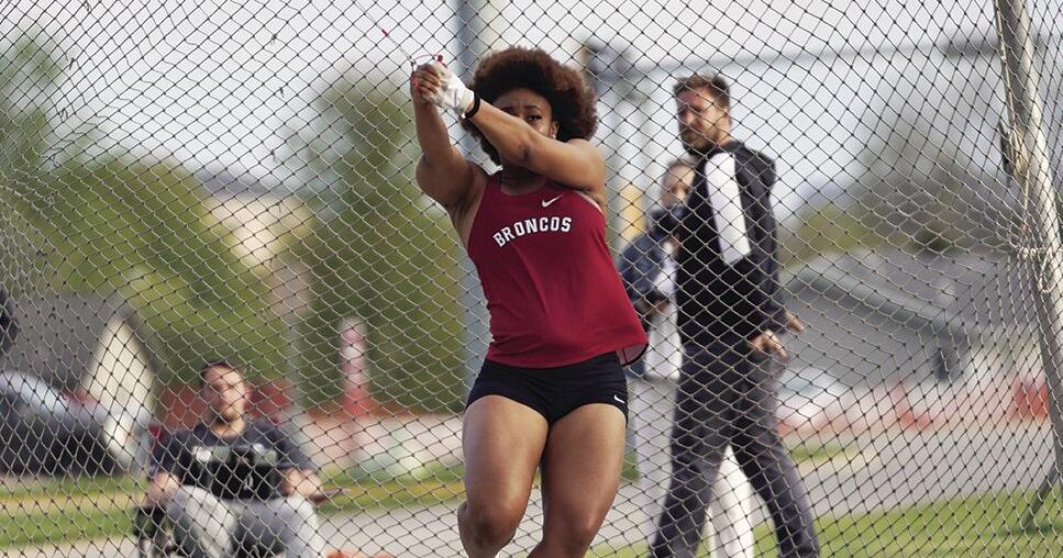 Anderson sets, re-sets throws record as Bronco women place fourth at ...