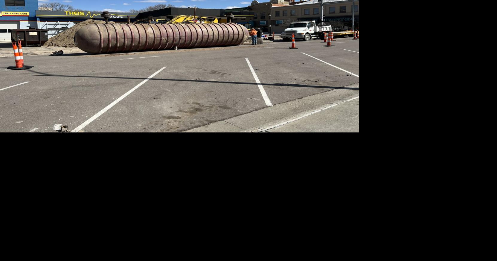 Giant fuel tank removed from Theis service station site | News ...