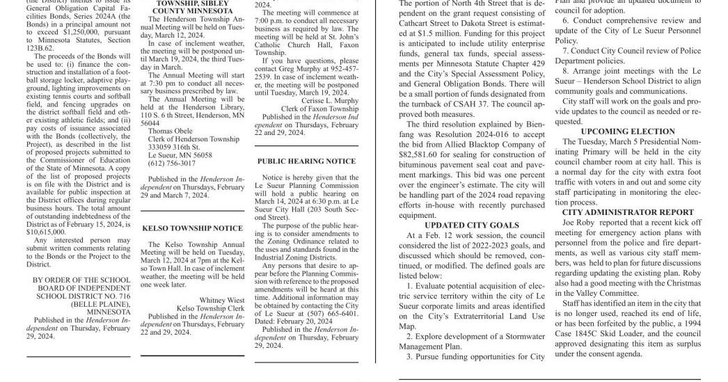 February 29, 2024 Public Notices | Legals | hendersonindependentnews.com