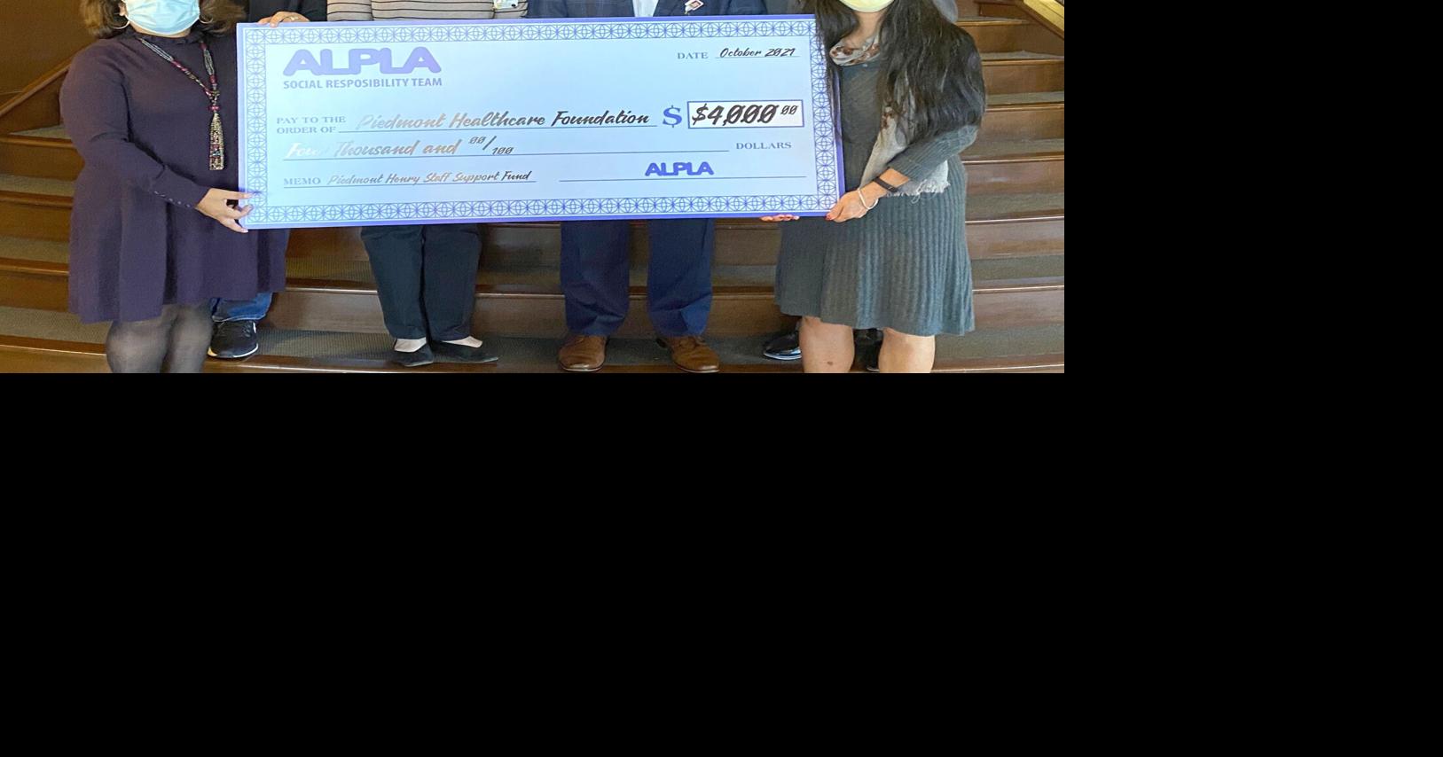 ALPLA makes donation to support Piedmont Henry staff | News ...
